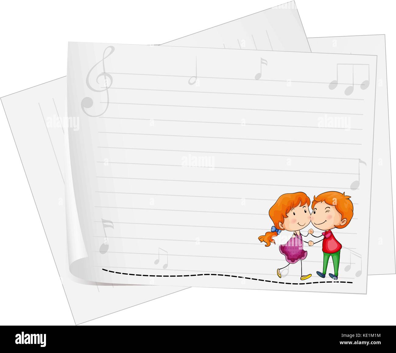 Paper design with love couple illustration Stock Vector Image & Art - Alamy