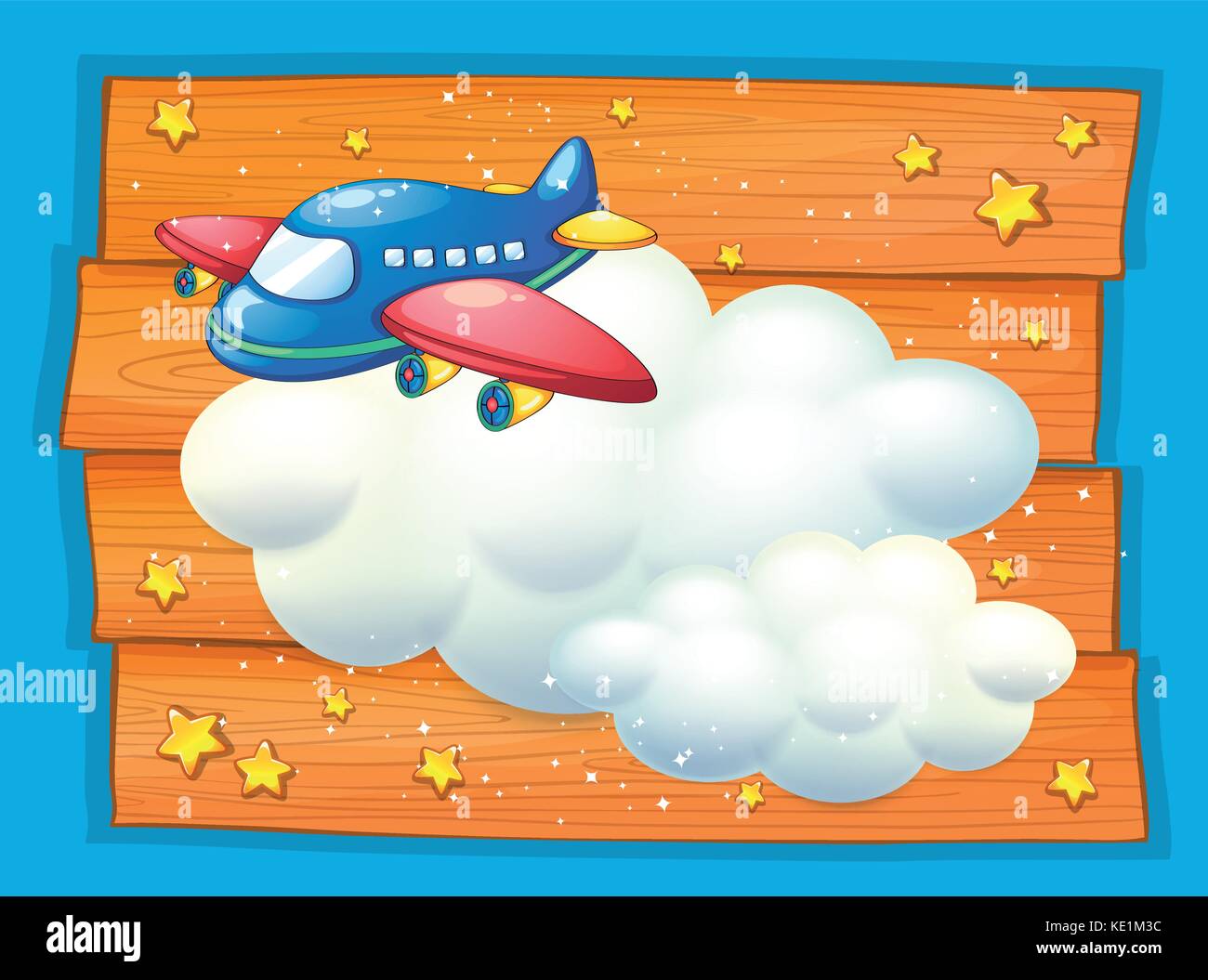 Frame design with airplane flying illustration Stock Vector Image & Art ...