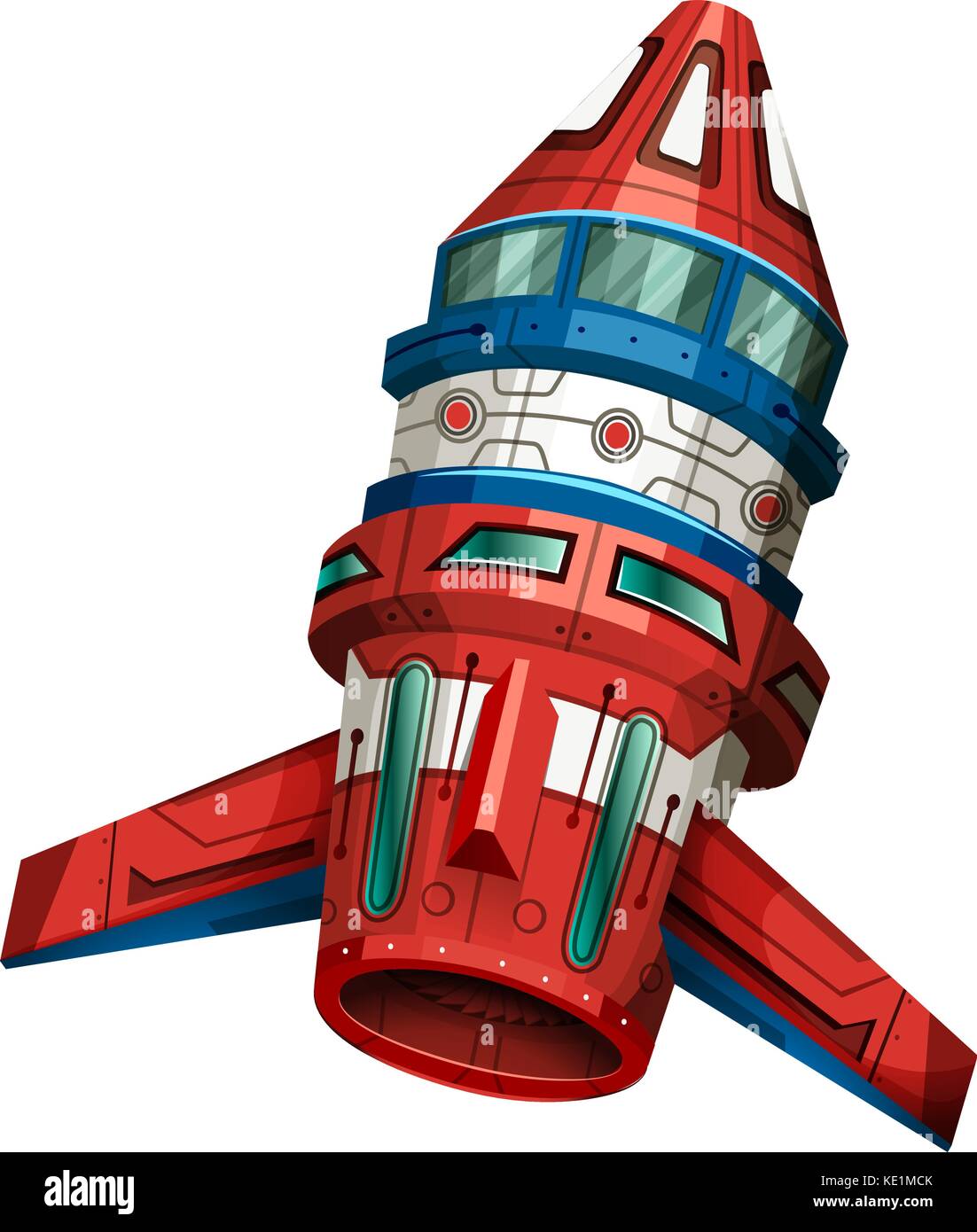 Rocket ship with wings illustration Stock Vector Image & Art - Alamy