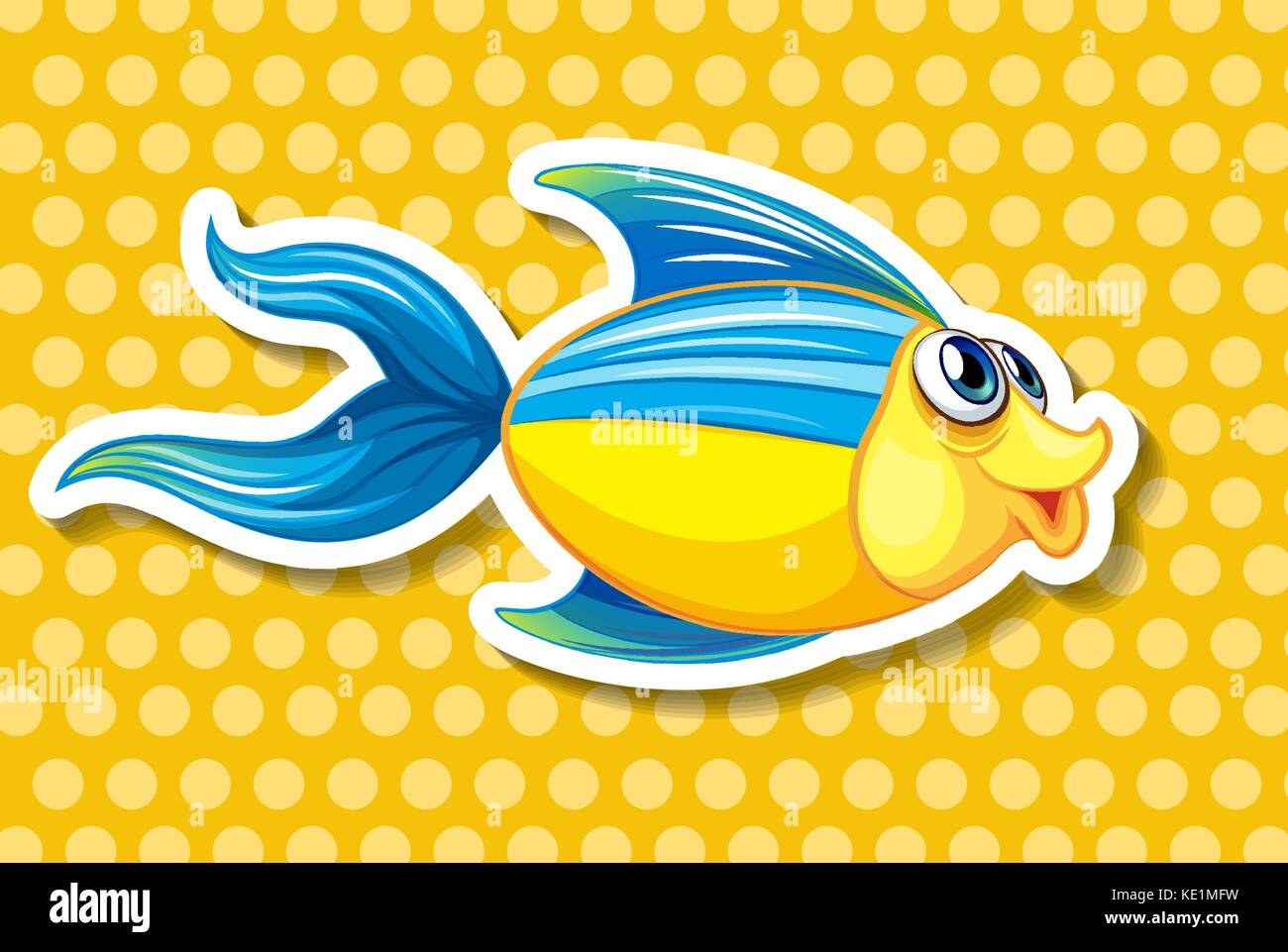Yellow fish swimming on yellow background illustration Stock Vector ...