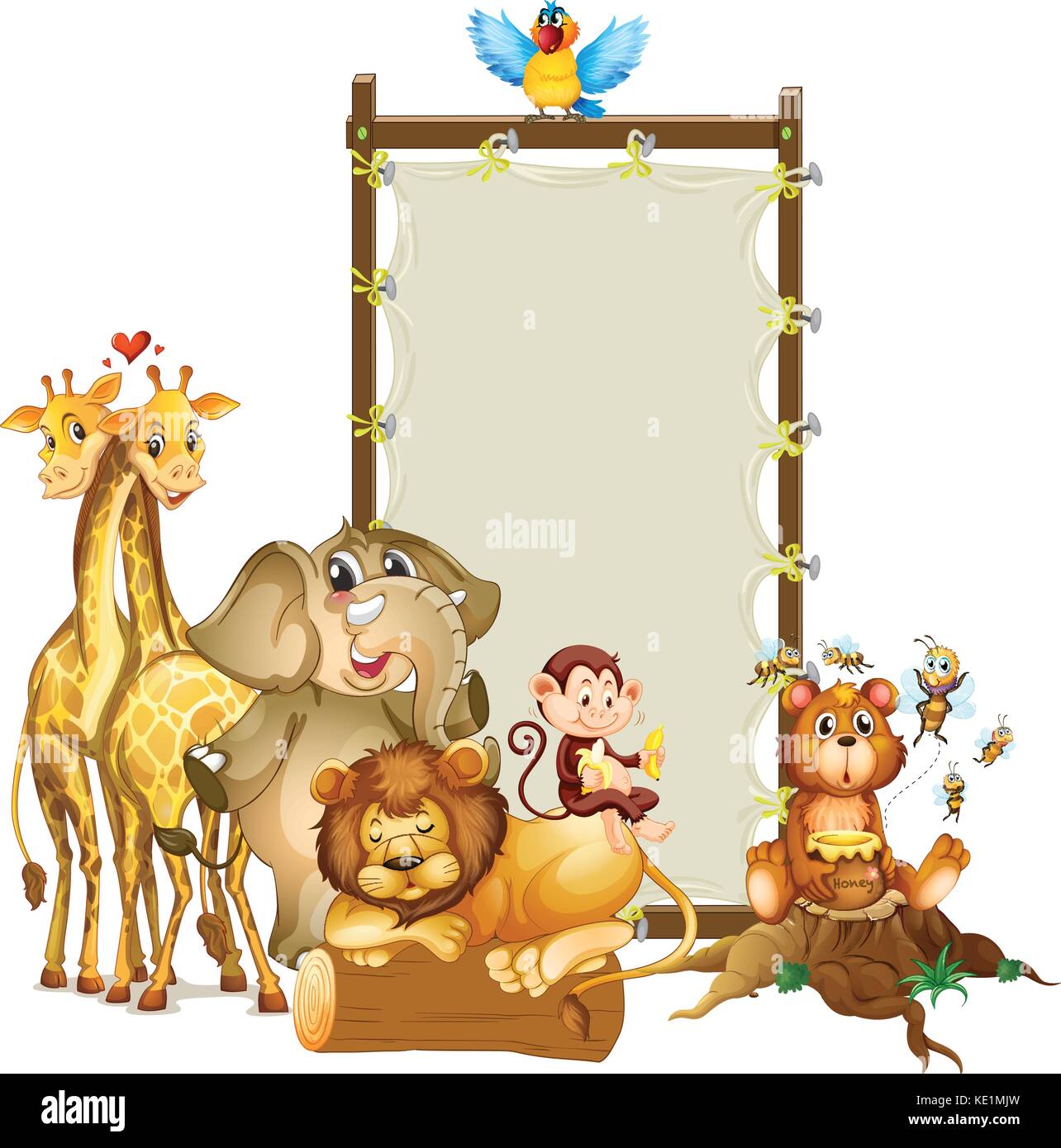 Frame design with wild animals illustration Stock Vector Image & Art ...
