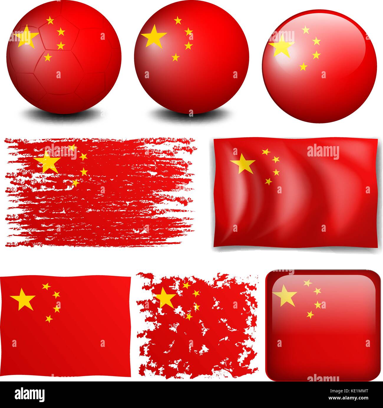 China flag in different designs illustration Stock Vector Image & Art ...