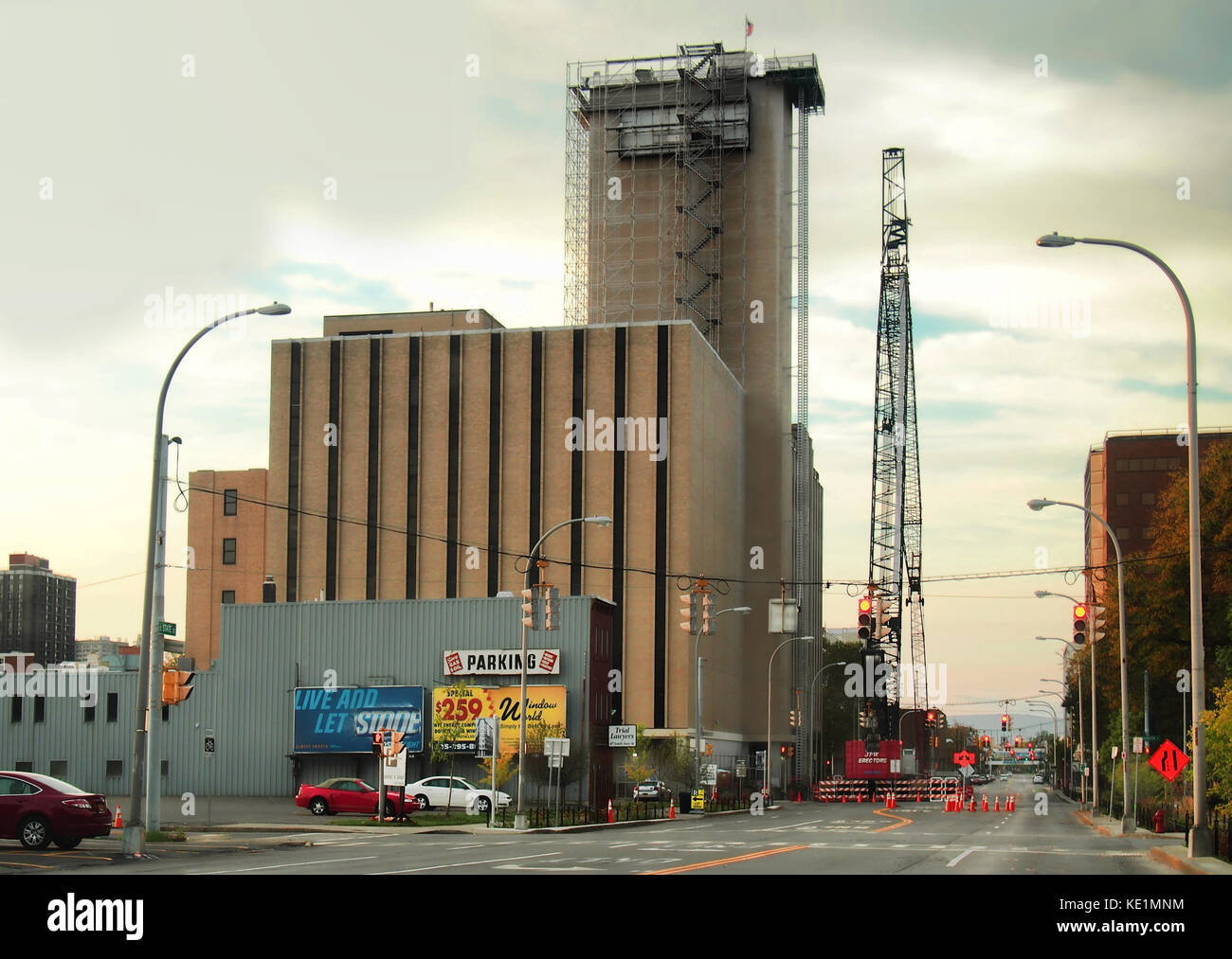 Downtown city architecture building renovation building structure ...