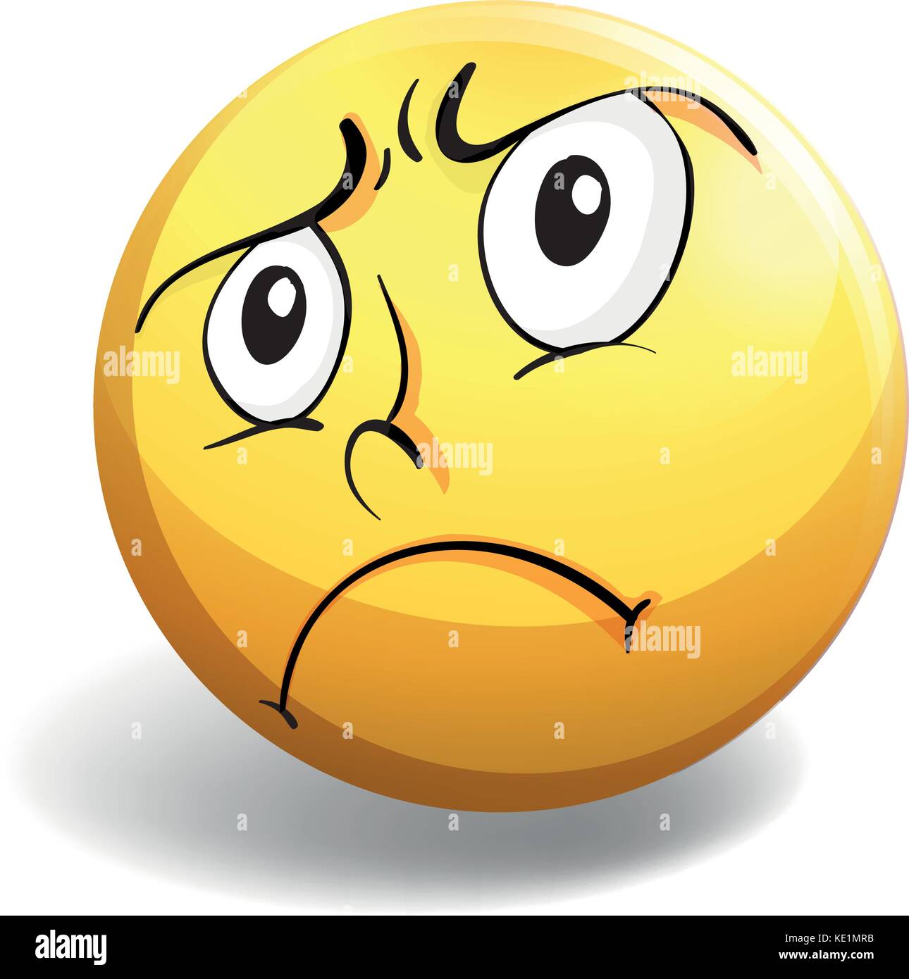 Sad Face On Yellow Badge Stock Vector Image And Art Alamy