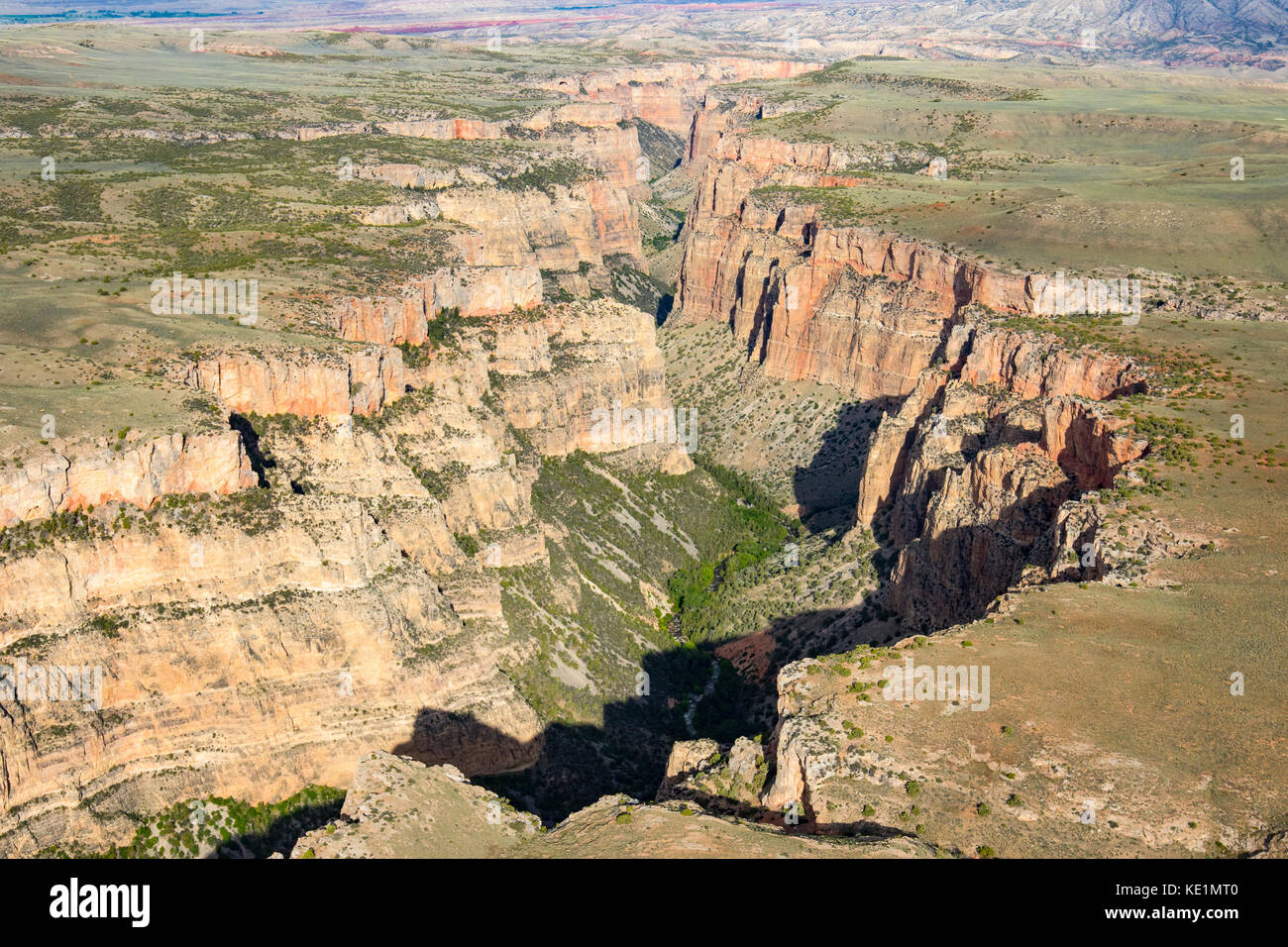 Aeriel photos of Devils Canyon in the Bighorn Basin of Wyoming Stock ...