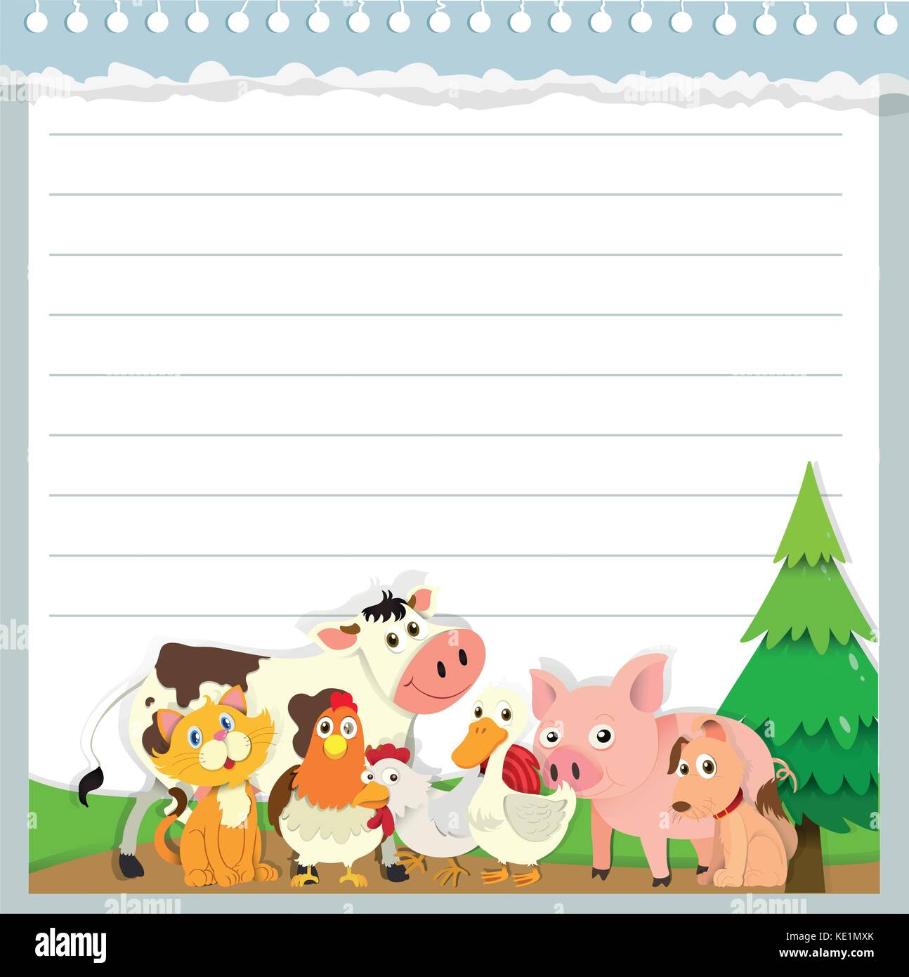 Paper design with farm animals illustration Stock Vector Image & Art ...