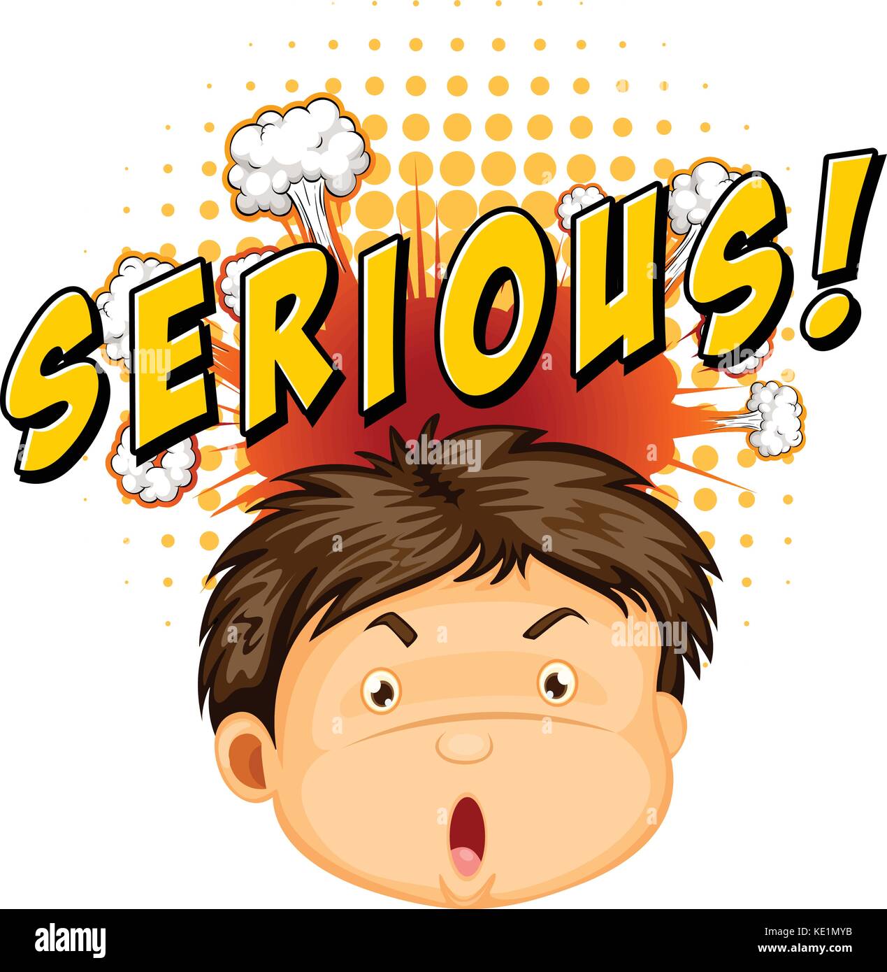 Expression of boy being serious illustration Stock Vector Image & Art ...