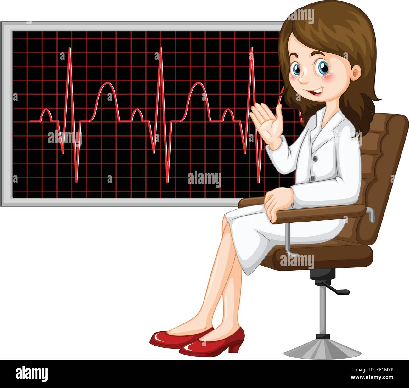 Doctor and electronic graph illustration Stock Vector Image & Art - Alamy
