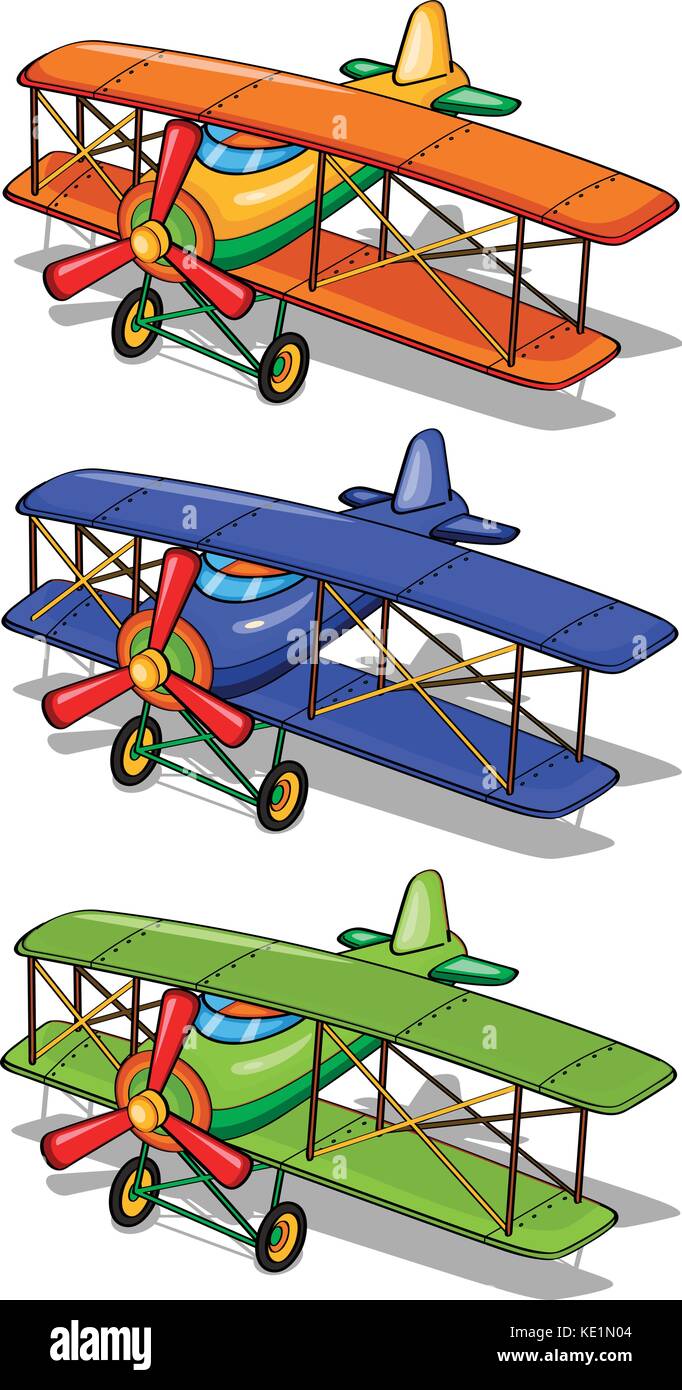 Airplane in three different colors illustration Stock Vector Image ...