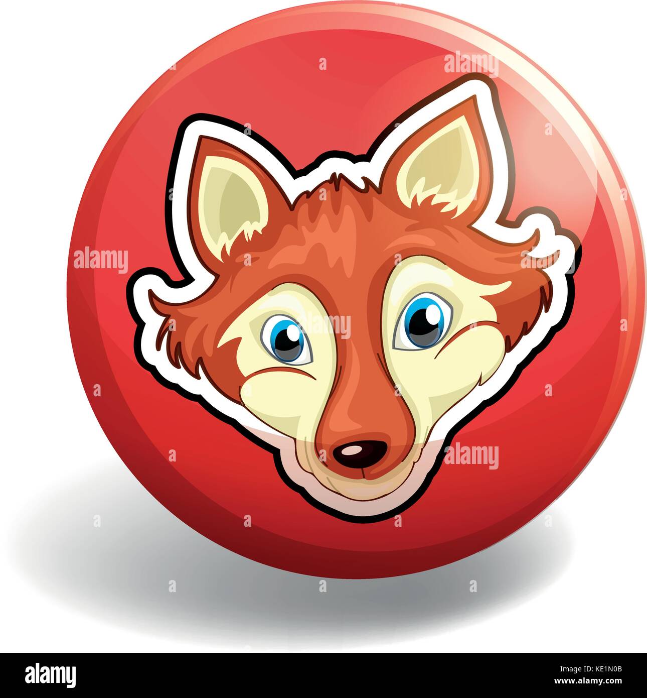 Wolf on round badge illustration Stock Vector Image & Art - Alamy