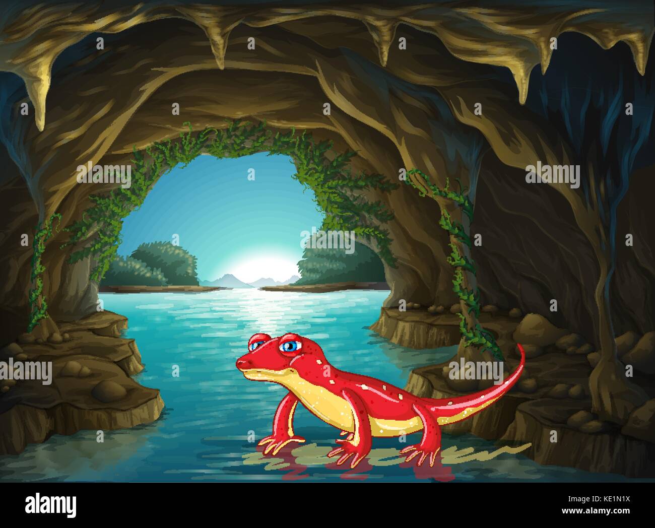 Lizard cave Stock Vector Images - Alamy