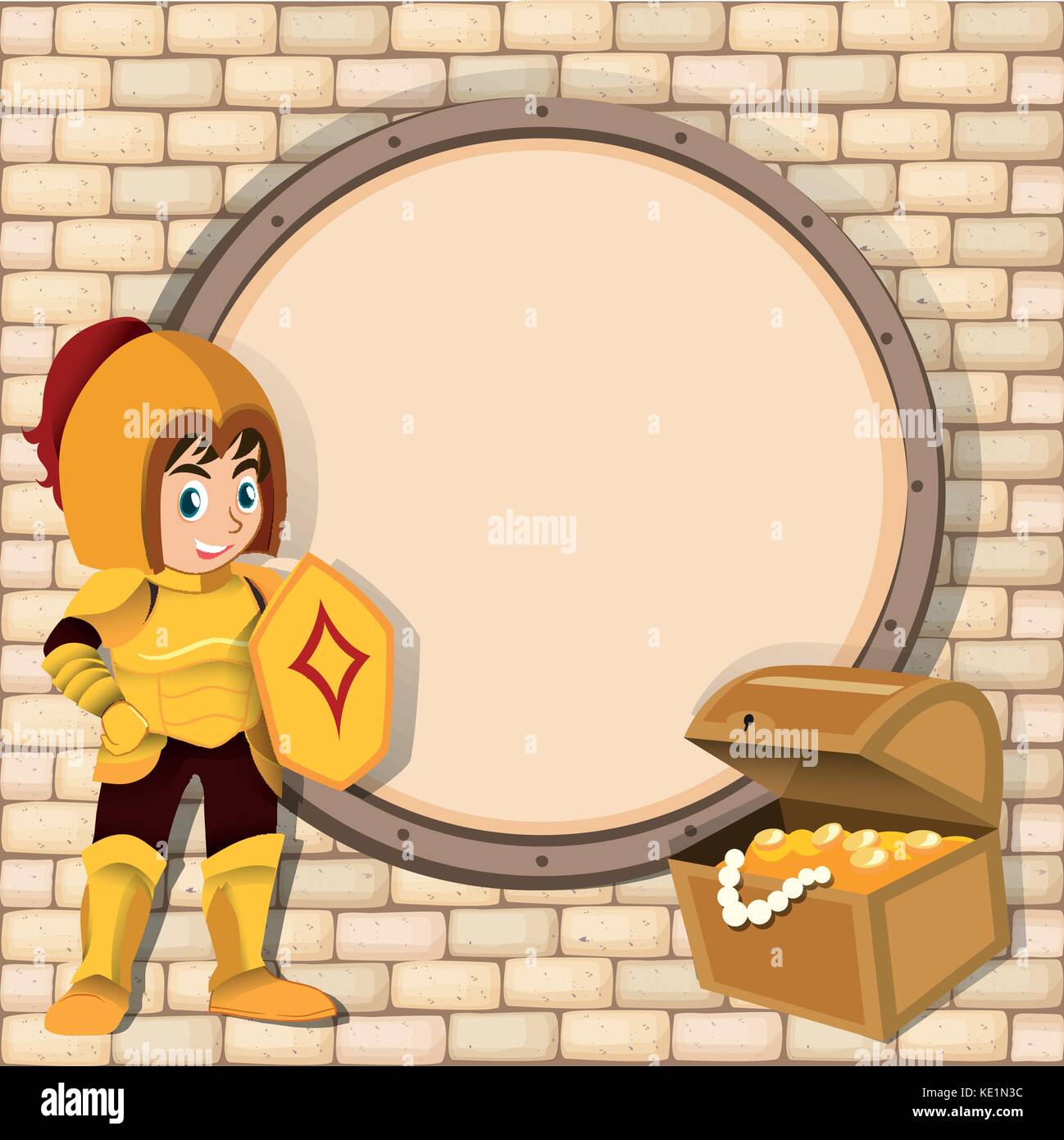 Border design with knight and gold illustration Stock Vector Image ...