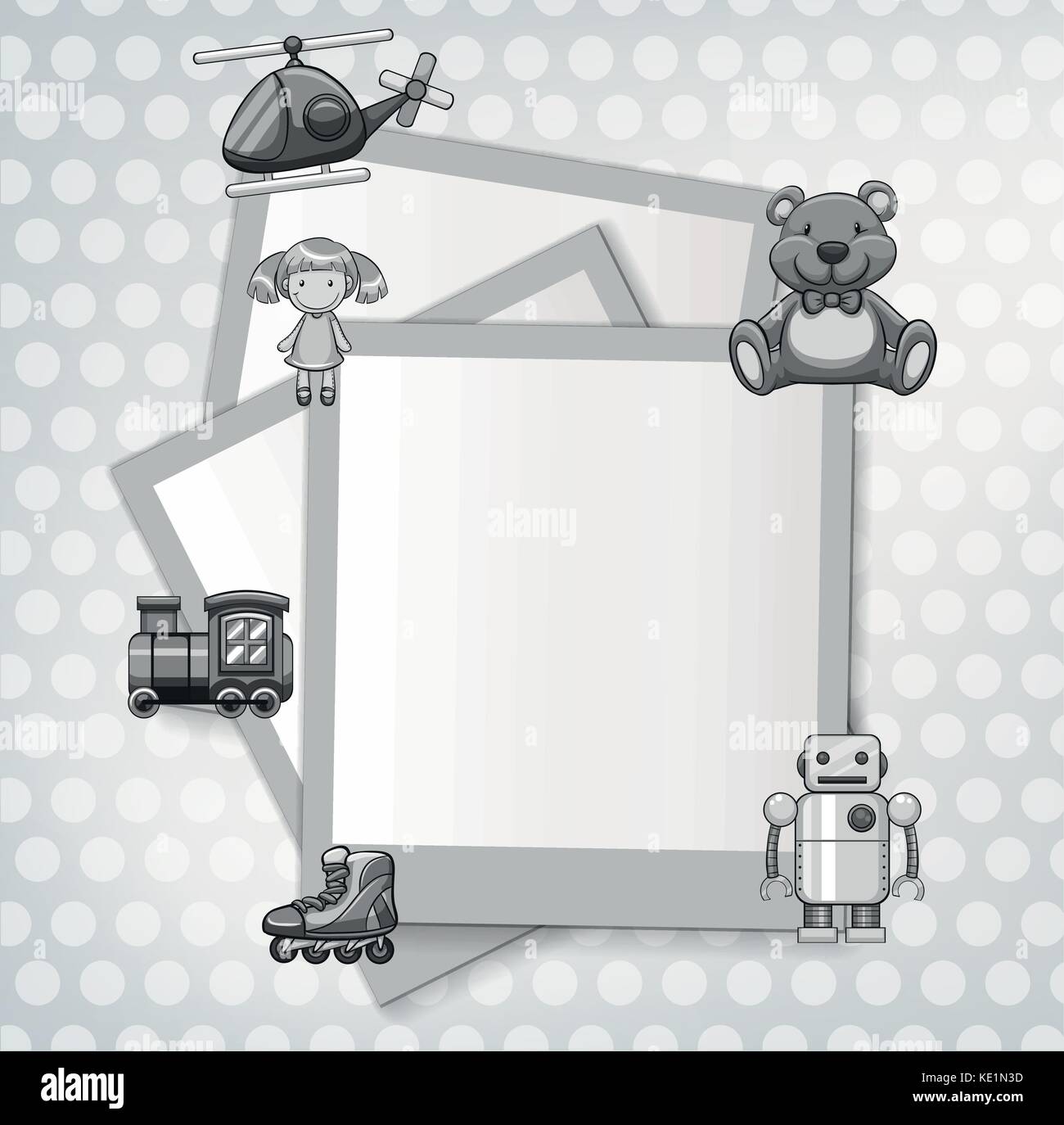 Border template with toys theme illustration Stock Vector Image & Art ...