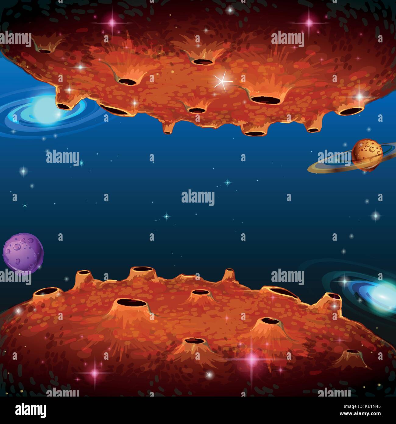 Universe scene planets stars Stock Vector Images - Alamy