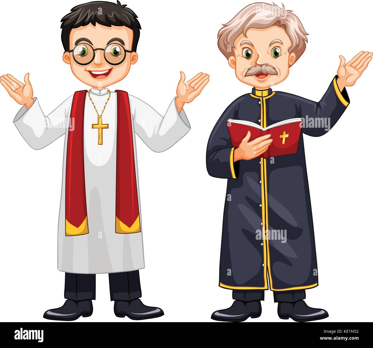 Two priests with happy face illustration Stock Vector Image & Art - Alamy