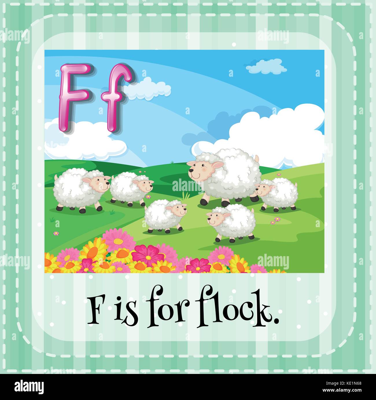 Flashcard of letter F illustration Stock Vector Image & Art - Alamy