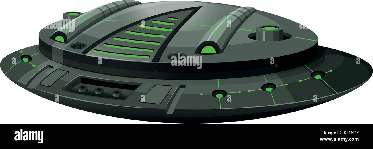 Round spaceship on white background illustration Stock Vector Image ...