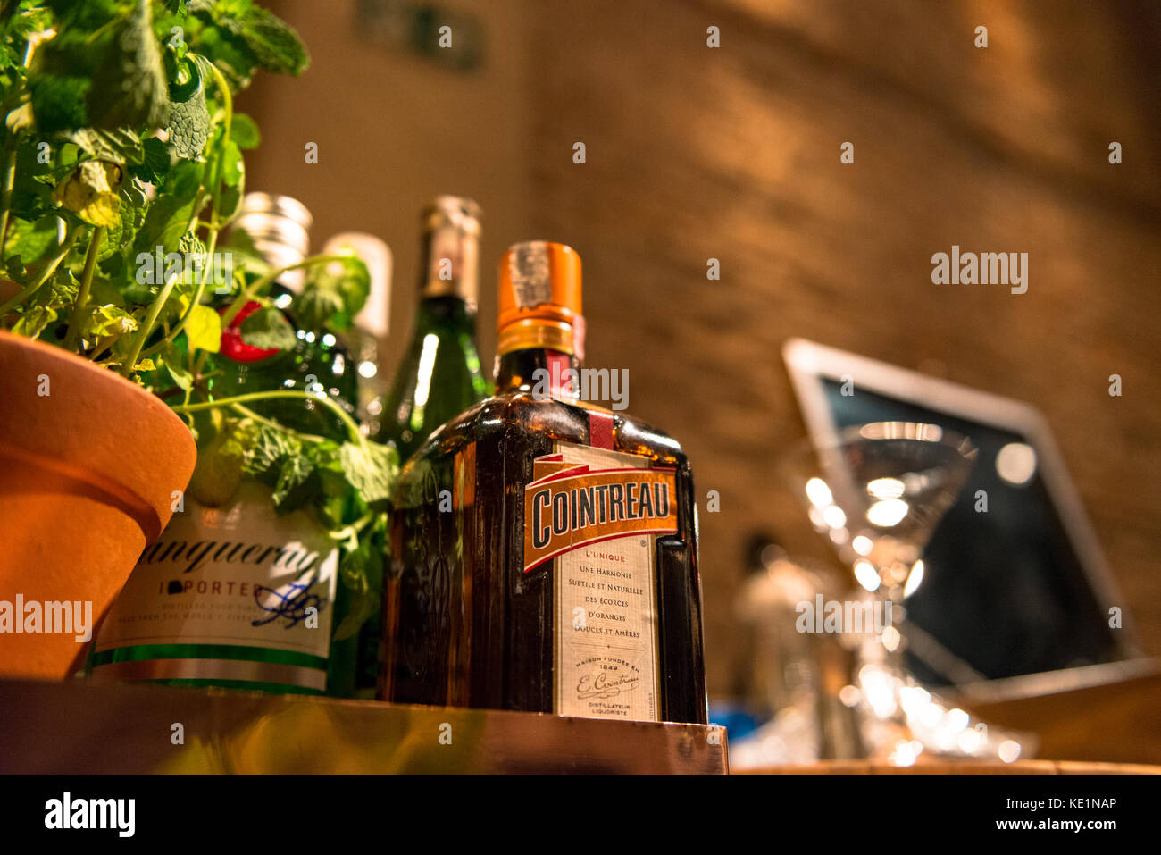 SAO PAULO, BRAZIL - OCTOBER 07, 2017: Wide angle picture of alcoholic ...
