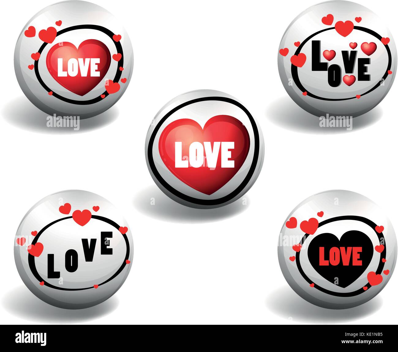 Love button in different designs illustration Stock Vector Image & Art ...