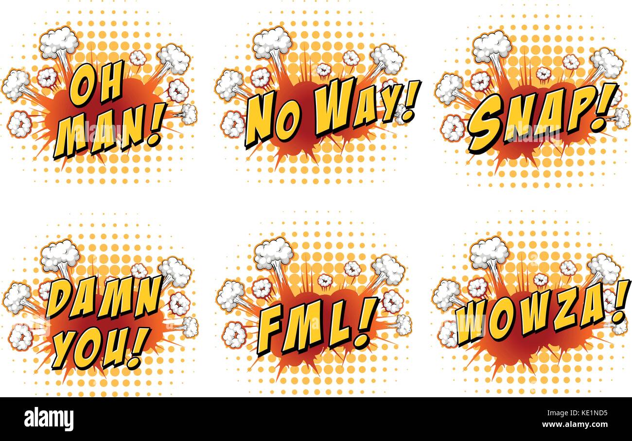 Wordings on cloud explosion illustration Stock Vector Image & Art - Alamy