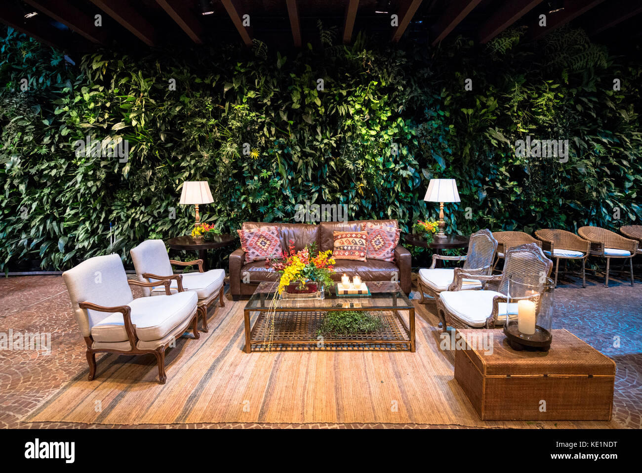 SAO PAULO, BRAZIL - OCTOBER 07, 2017: Wide angle picture of indoor room ...
