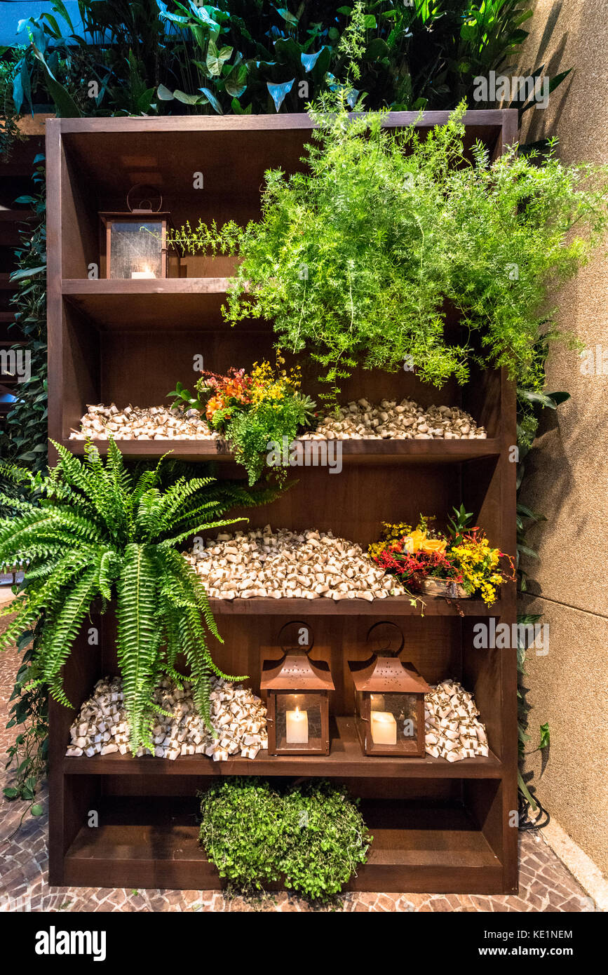 SAO PAULO, BRAZIL - OCTOBER 07, 2017: Vertical picture of wooden ...