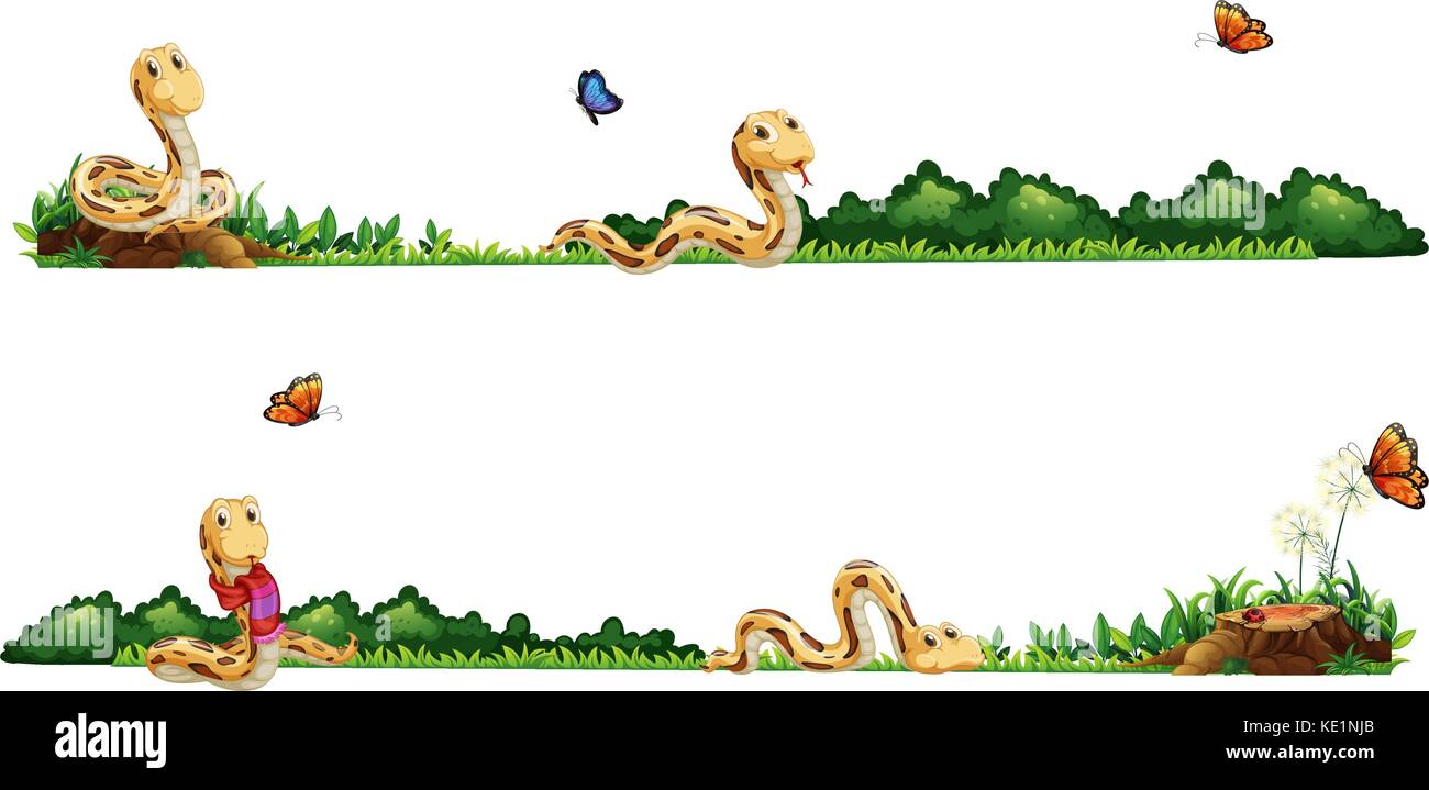 Snakes crawling in the field illustration Stock Vector Image & Art - Alamy