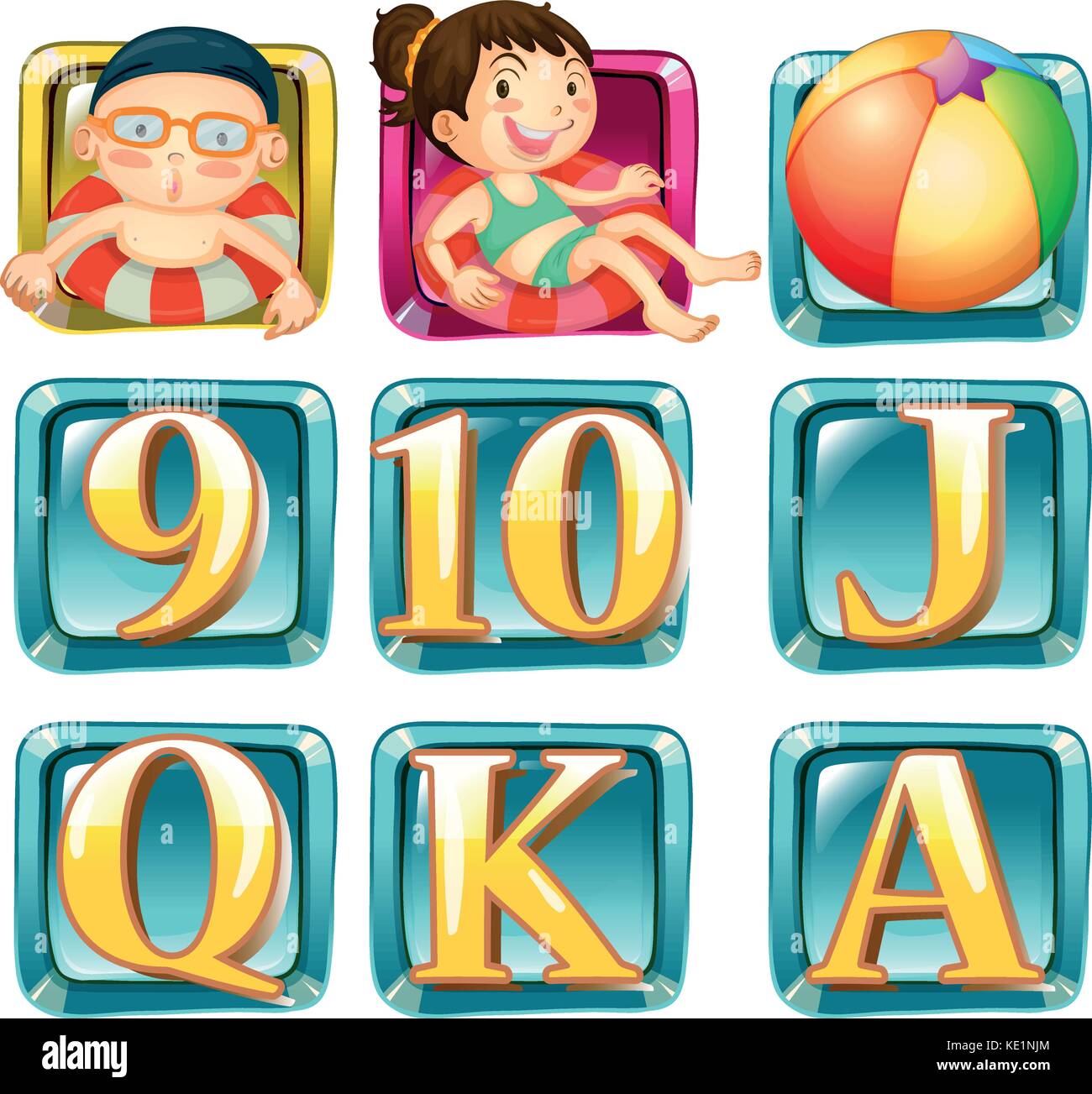 Kids buttons Stock Vector Images - Alamy