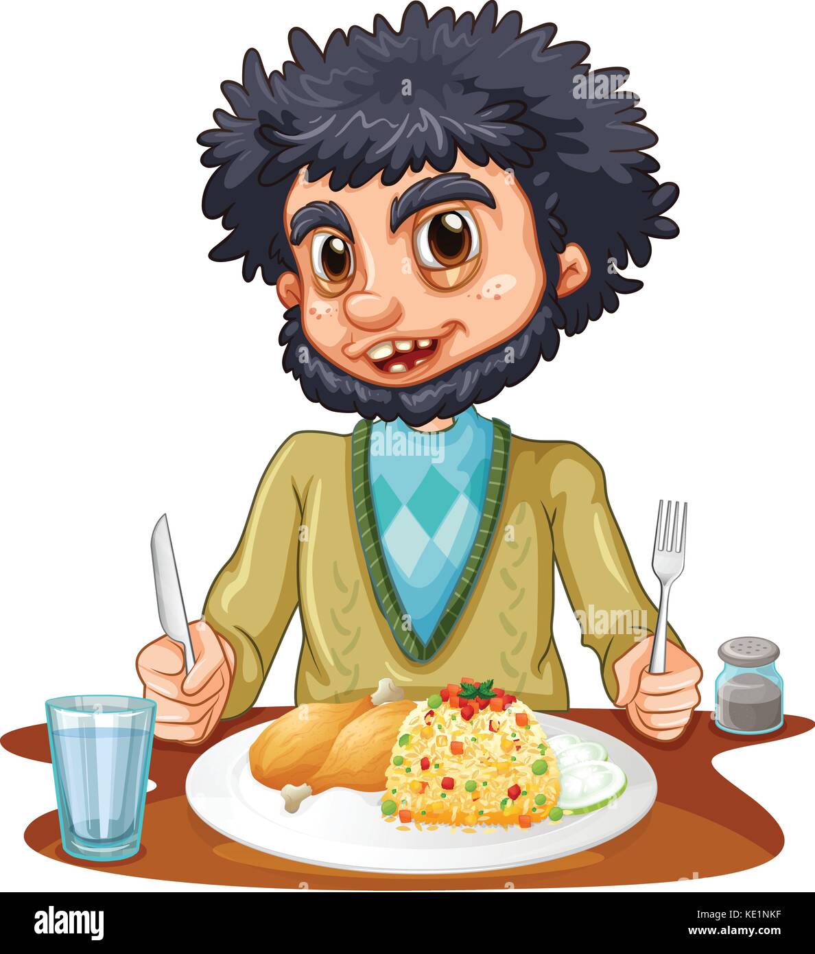 Person eating healthy meal Stock Vector Images - Alamy