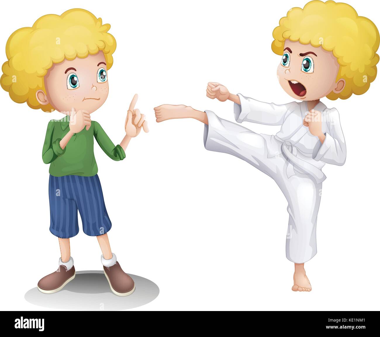Boy in two different actions illustration Stock Vector Image & Art - Alamy