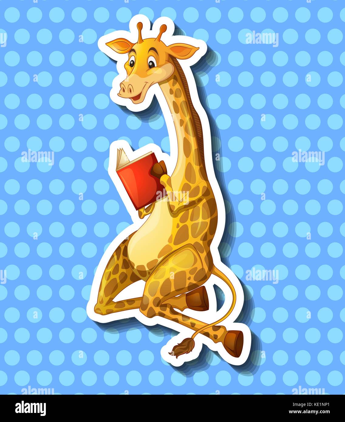 Cute giraffe reading book illustration Stock Vector Image & Art - Alamy
