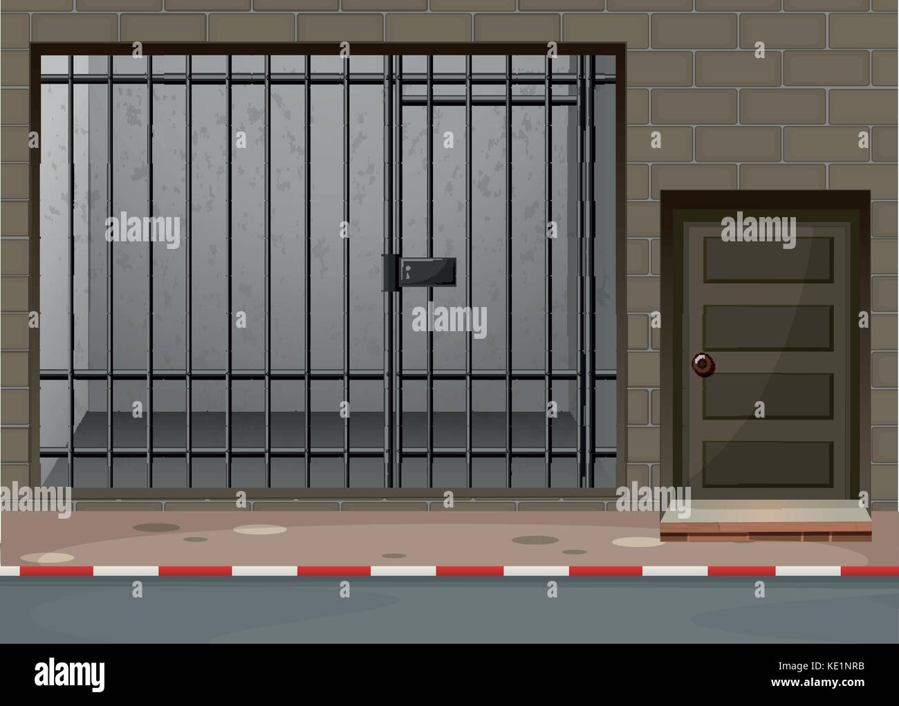 Scene with prison room at building illustration Stock Vector Image ...