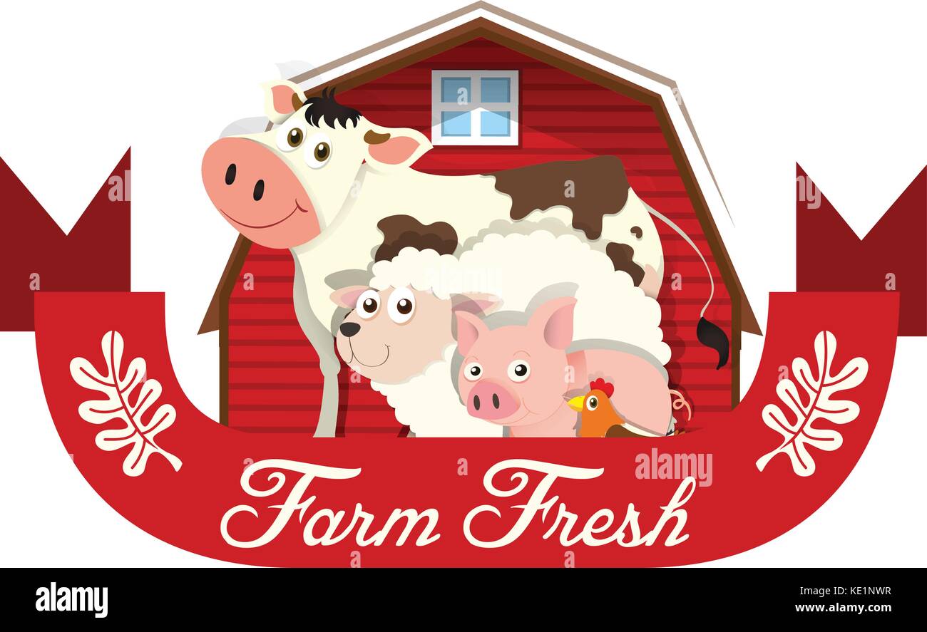 Logo design with farm animals illustration Stock Vector Image & Art - Alamy