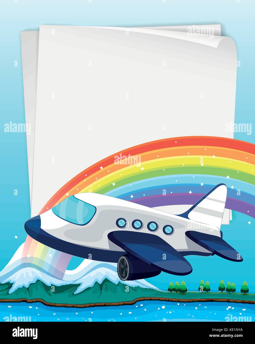 Paper design with airplane flying illustration Stock Vector Image & Art ...
