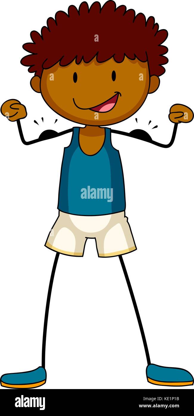 Young man showing his muscles Stock Vector Images - Alamy