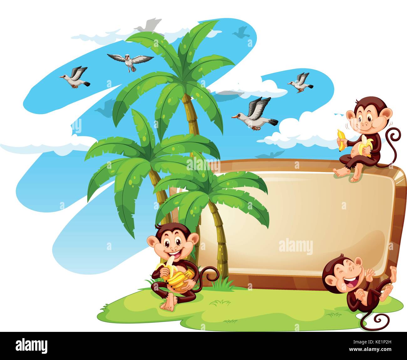 Coconut monkeys Stock Vector Images - Alamy