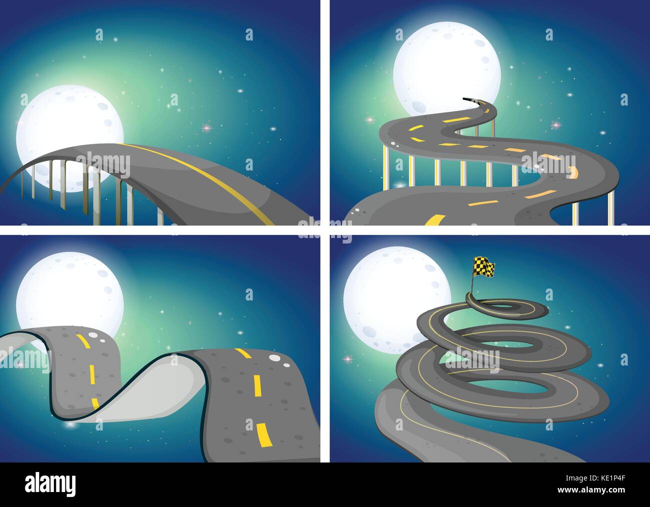 Night empty street Stock Vector Images - Alamy