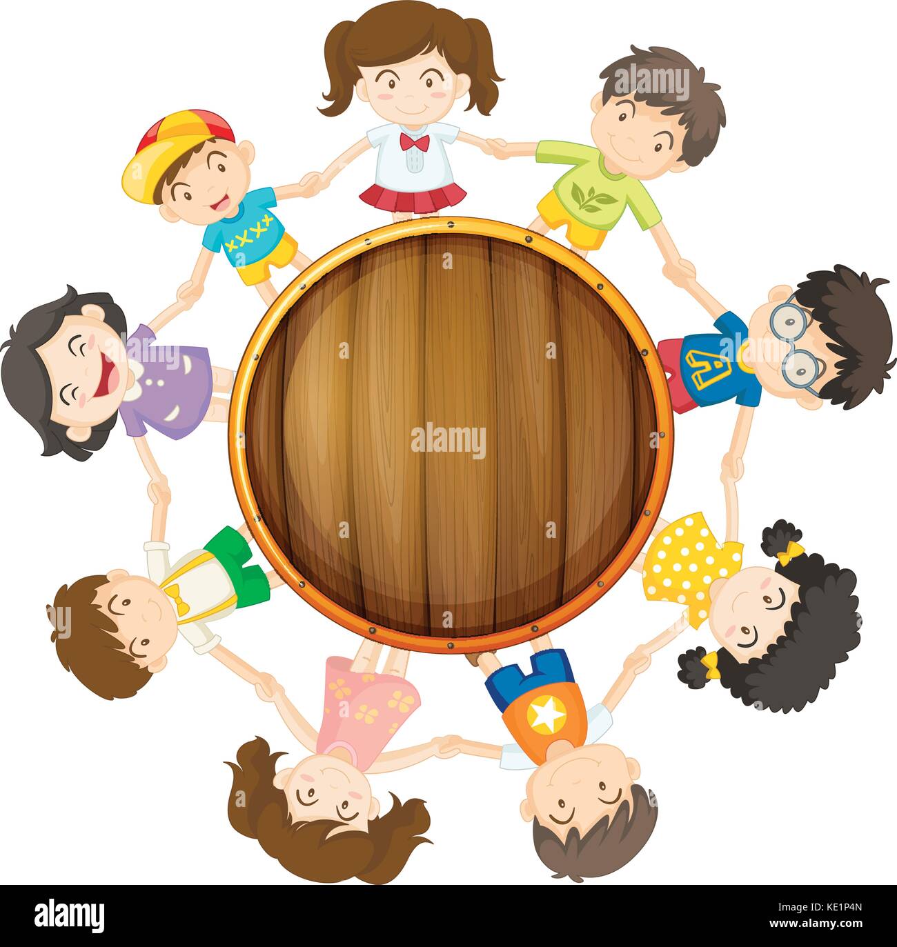 Boys and girls circle around illustration Stock Vector Image & Art - Alamy