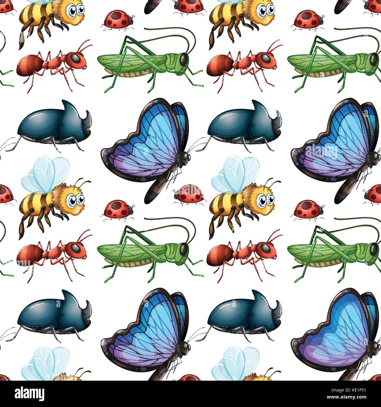 Seamless background design with bugs illustration Stock Vector Image ...
