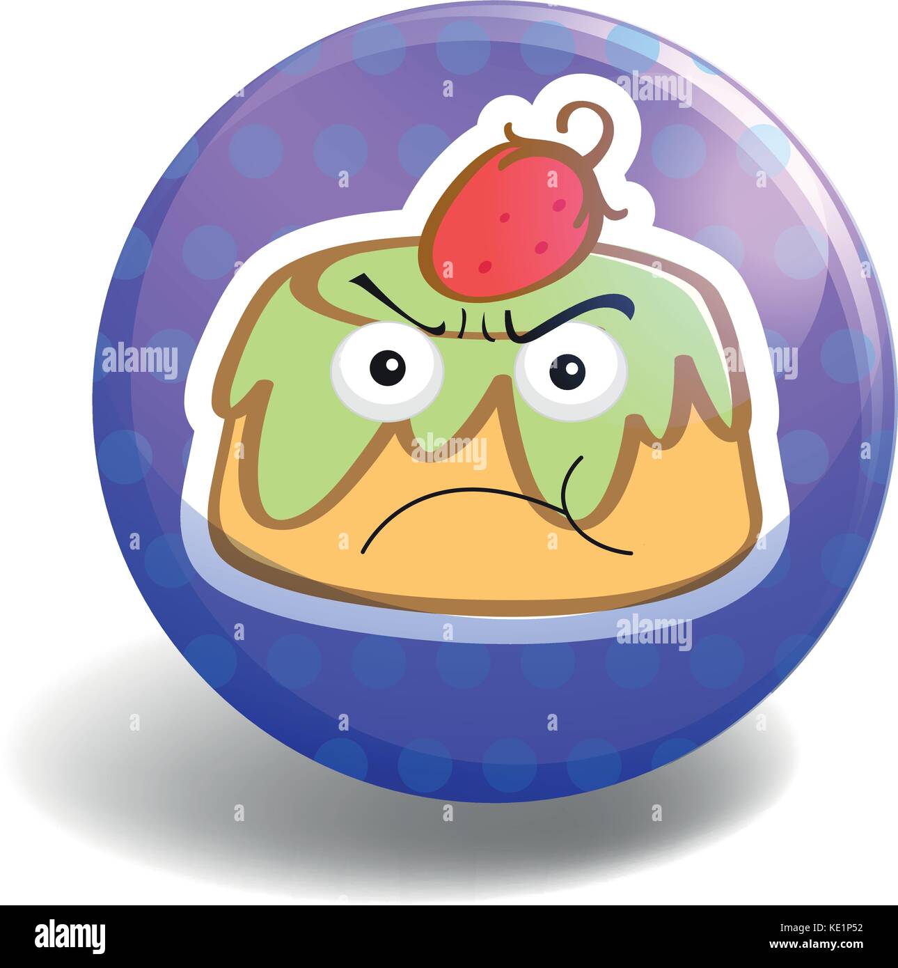 Custard cake on round badge illustration Stock Vector Image & Art - Alamy