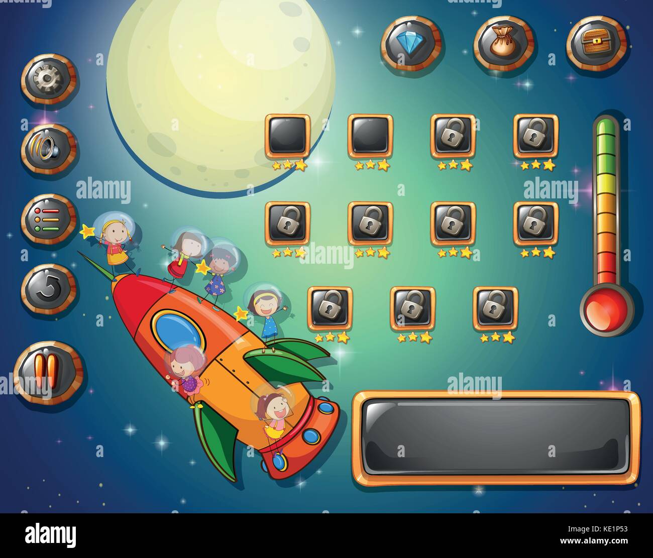 Game template with space theme illustration Stock Vector Image & Art ...