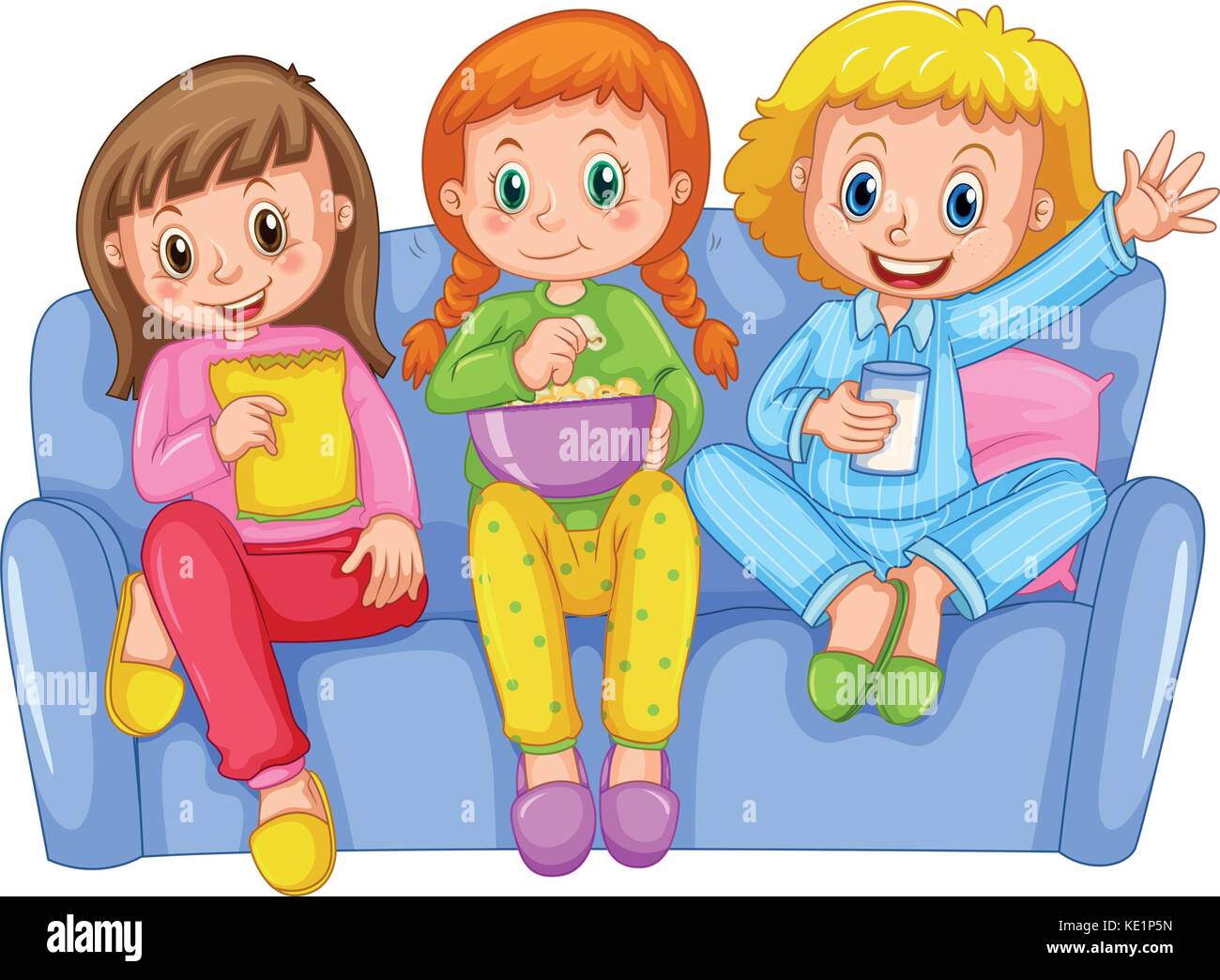 Little Girls Sleepover Clipart Images