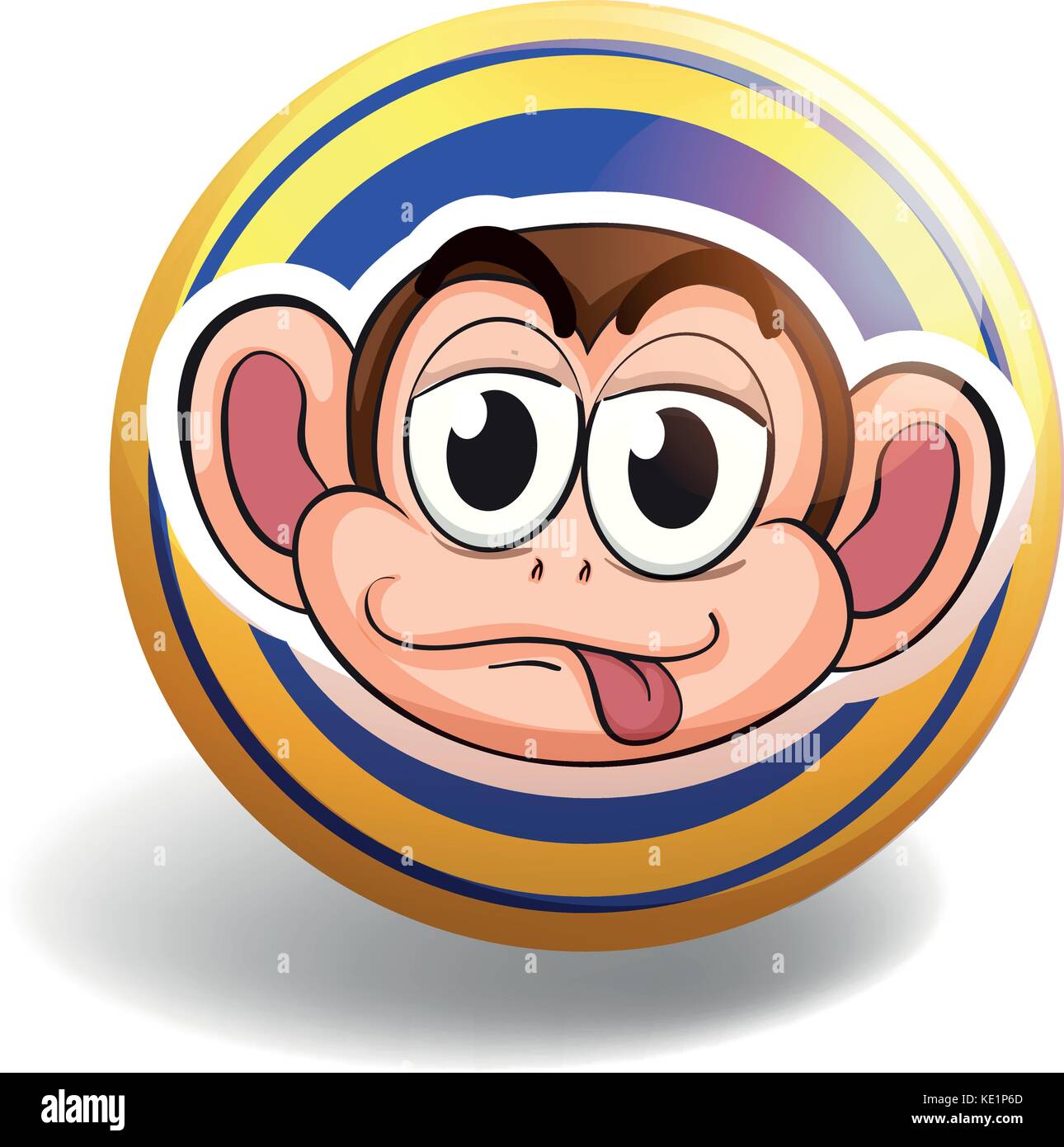 Monkey face on round badge illustration Stock Vector Image & Art - Alamy