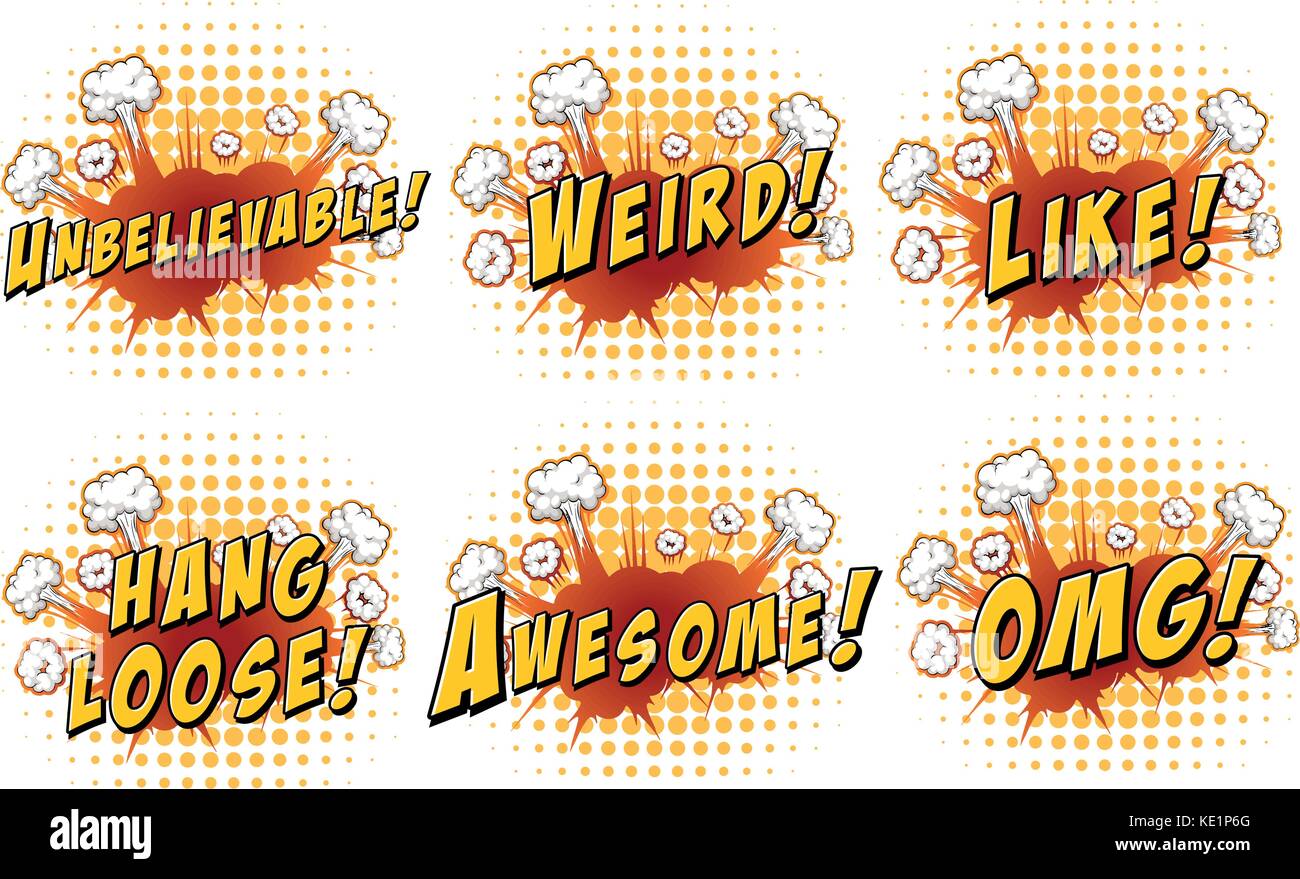 Wordings on cloud explosion illustration Stock Vector Image & Art - Alamy