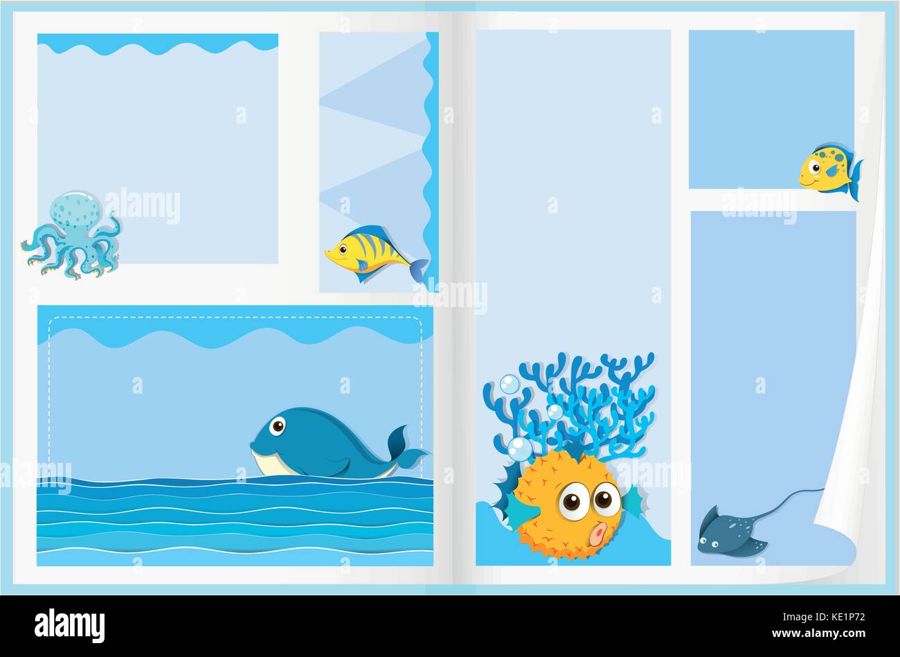 Cartoon dolphin sea paper Stock Vector Images - Alamy