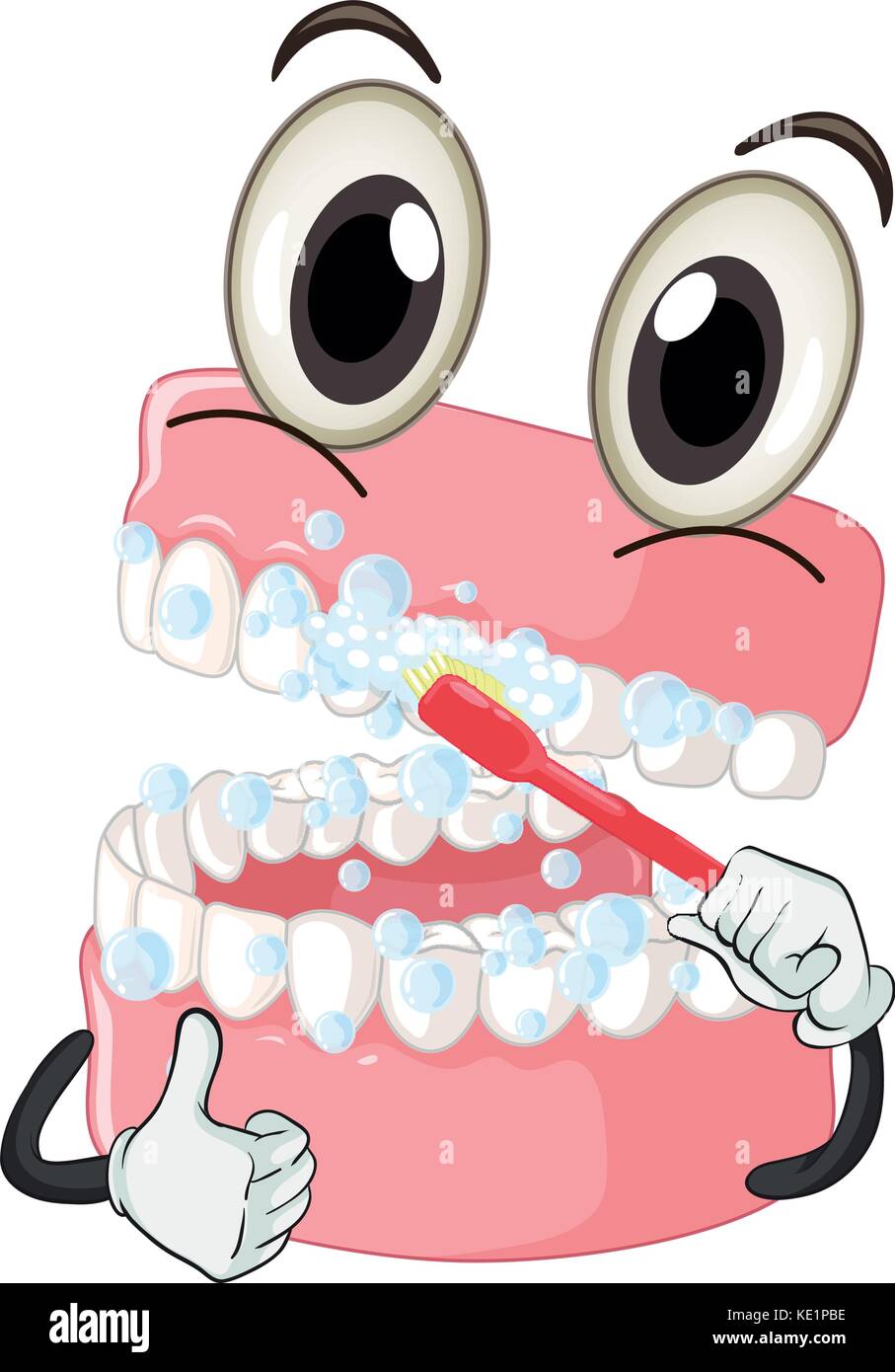 Brushing teeth with toothbrush illustration Stock Vector Image & Art ...