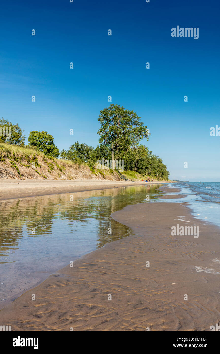 Sandy shores of Lake Erie in Long Point Provincial Park, Ontario ...