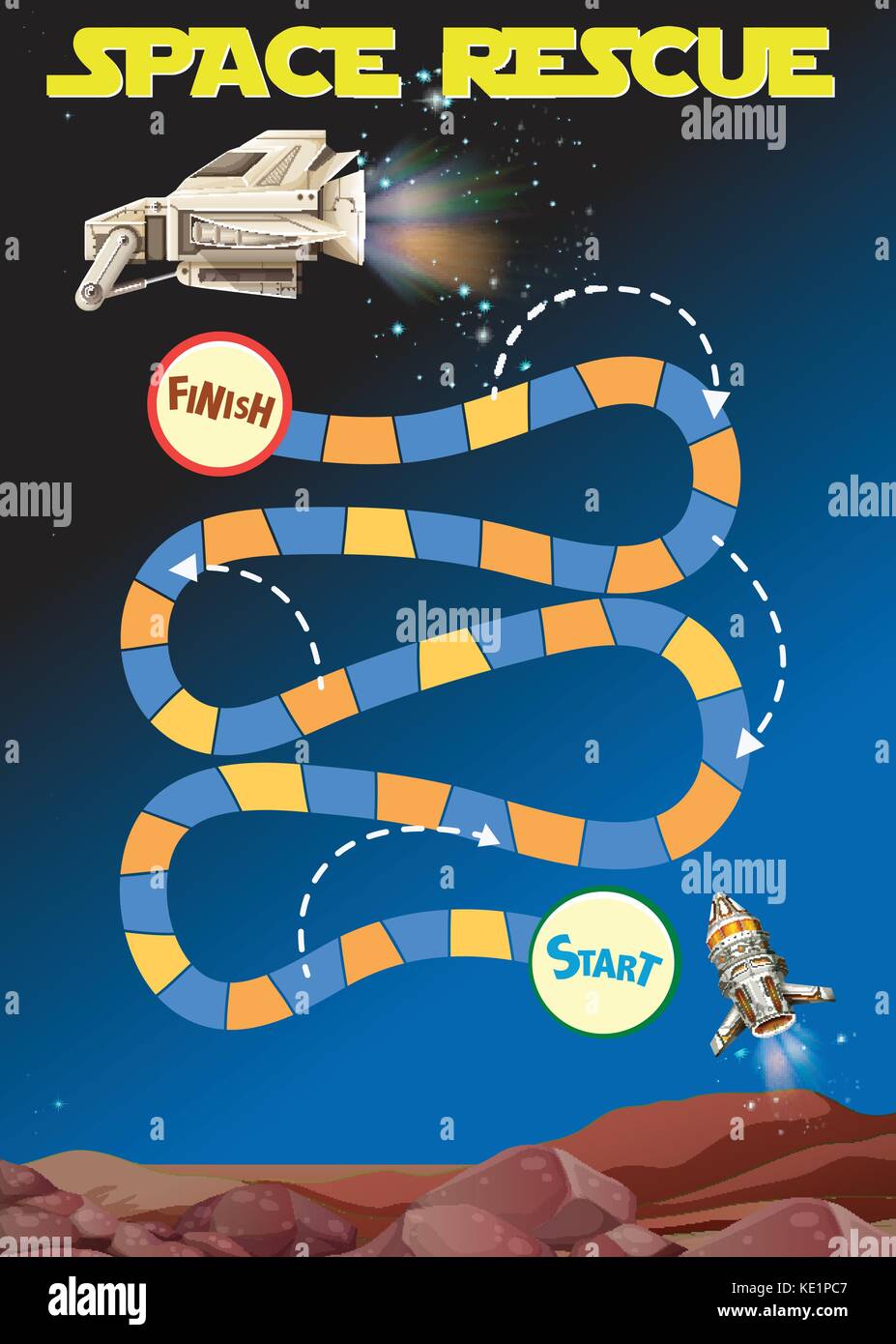 Game template with space in background illustration Stock Vector Image ...
