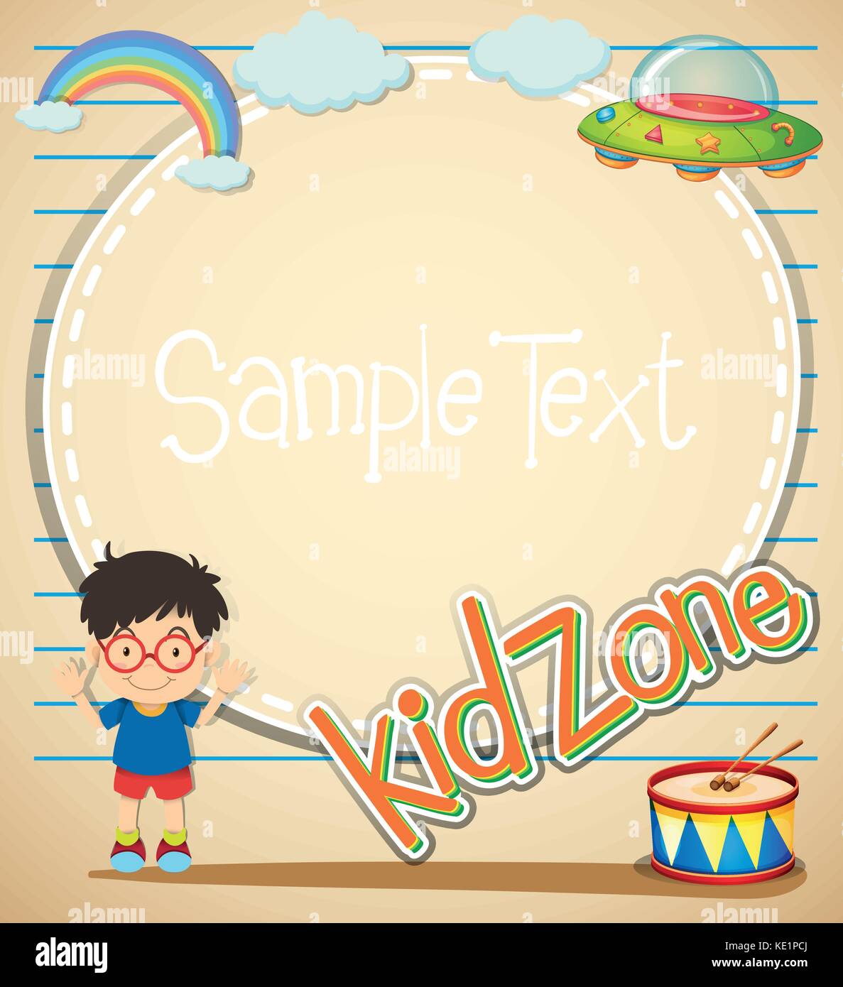 Border design with boy and toys illustration Stock Vector Image & Art ...