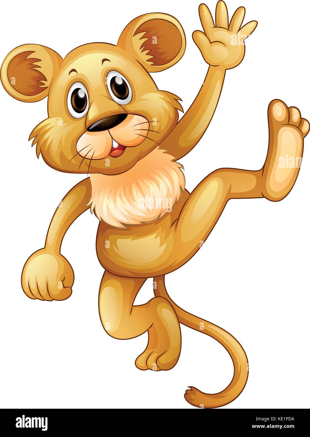 Little lion waving hand illustration Stock Vector Image & Art - Alamy